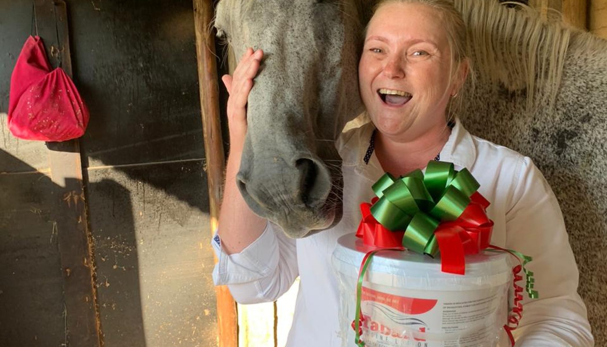 Tabard Competition Winners enjoying their prize! – Neigh-Bours